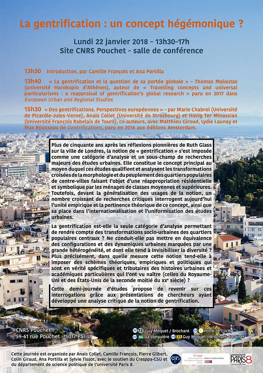 La gentrification, un concept hégémonique ? - Université Paris 8